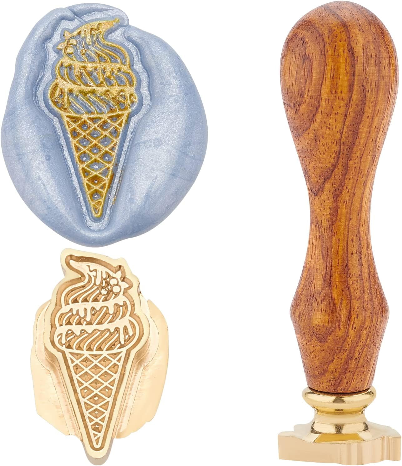 Wax Seal Stamp Ice Cream Vintage Sealing Wax Stamps Removable Brass ...