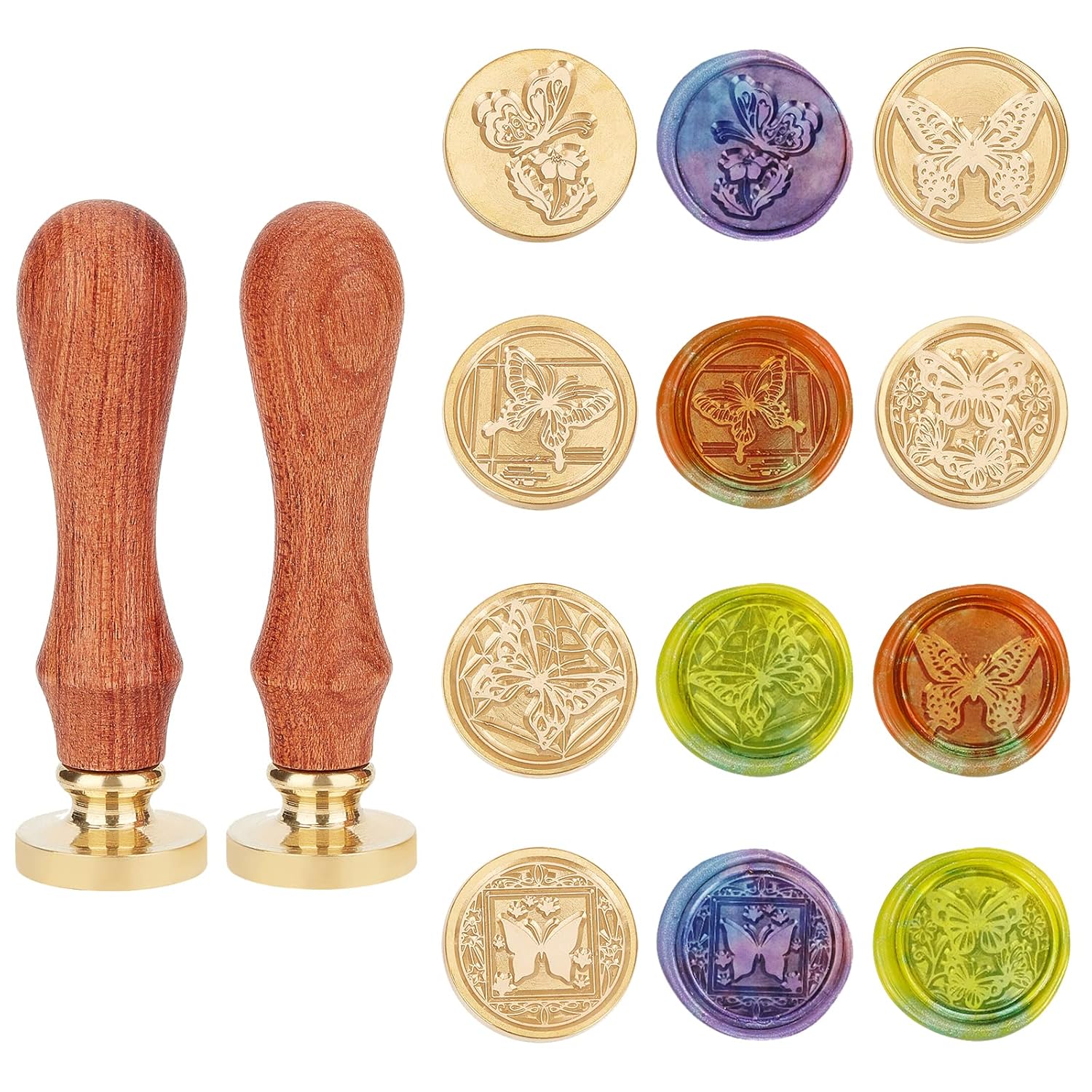 Wax Seal Stamp Kit 6 Pcs Butterfly Series Butterfly with Flowers ...