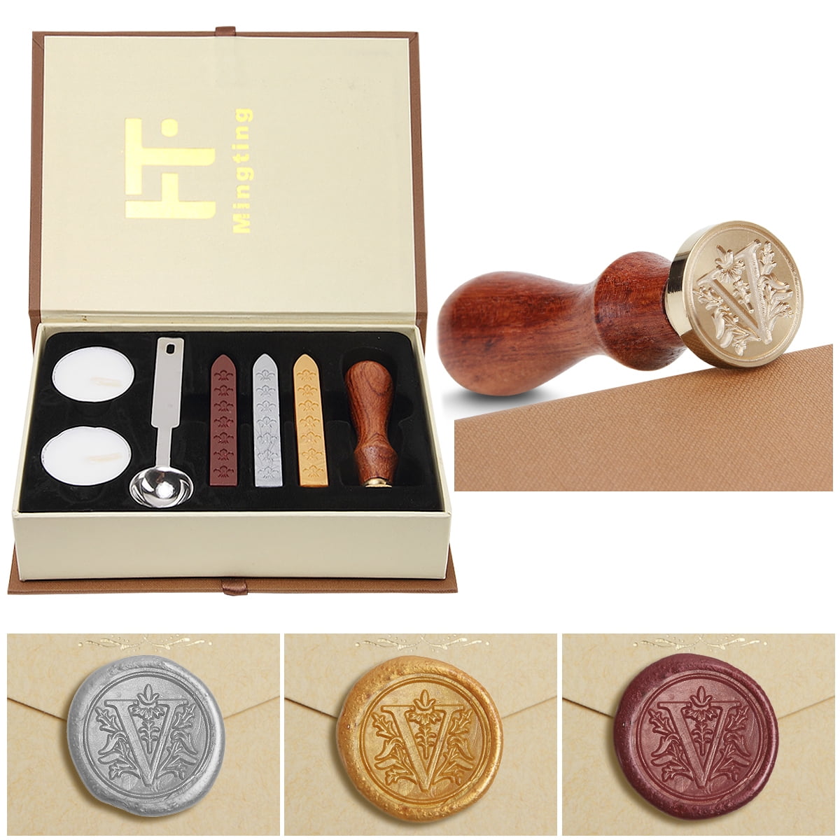 Wax Seal Stamp Kit Classical Old-Fashioned Antique Wax Stamp Seal Kit ...