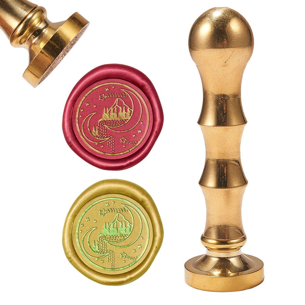 Wax Seal Stamp Mountain and Moon Sealing Wax Stamps Retro Brass Stamp ...