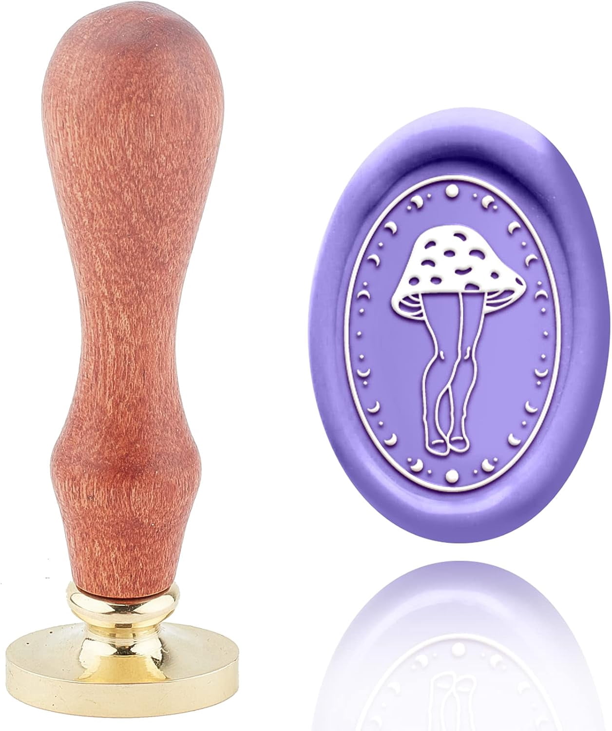 Wax Seal Stamp Mushroom Vintage Sealing Wax Stamps Oval Removable Brass ...