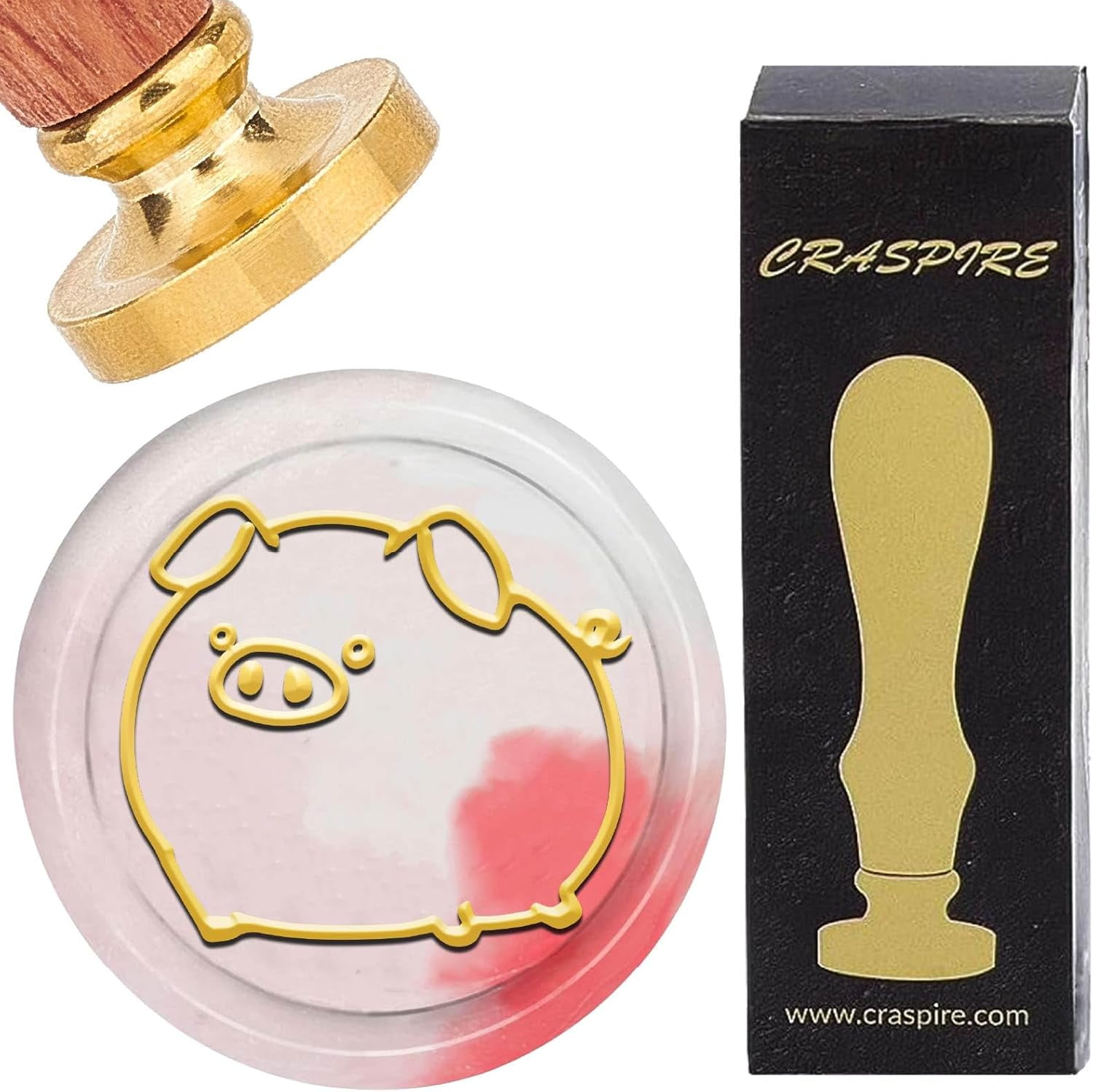 Wax Seal Stamp Pig Animal Sealing Stamps Cartoon 25mm Removable Gold ...
