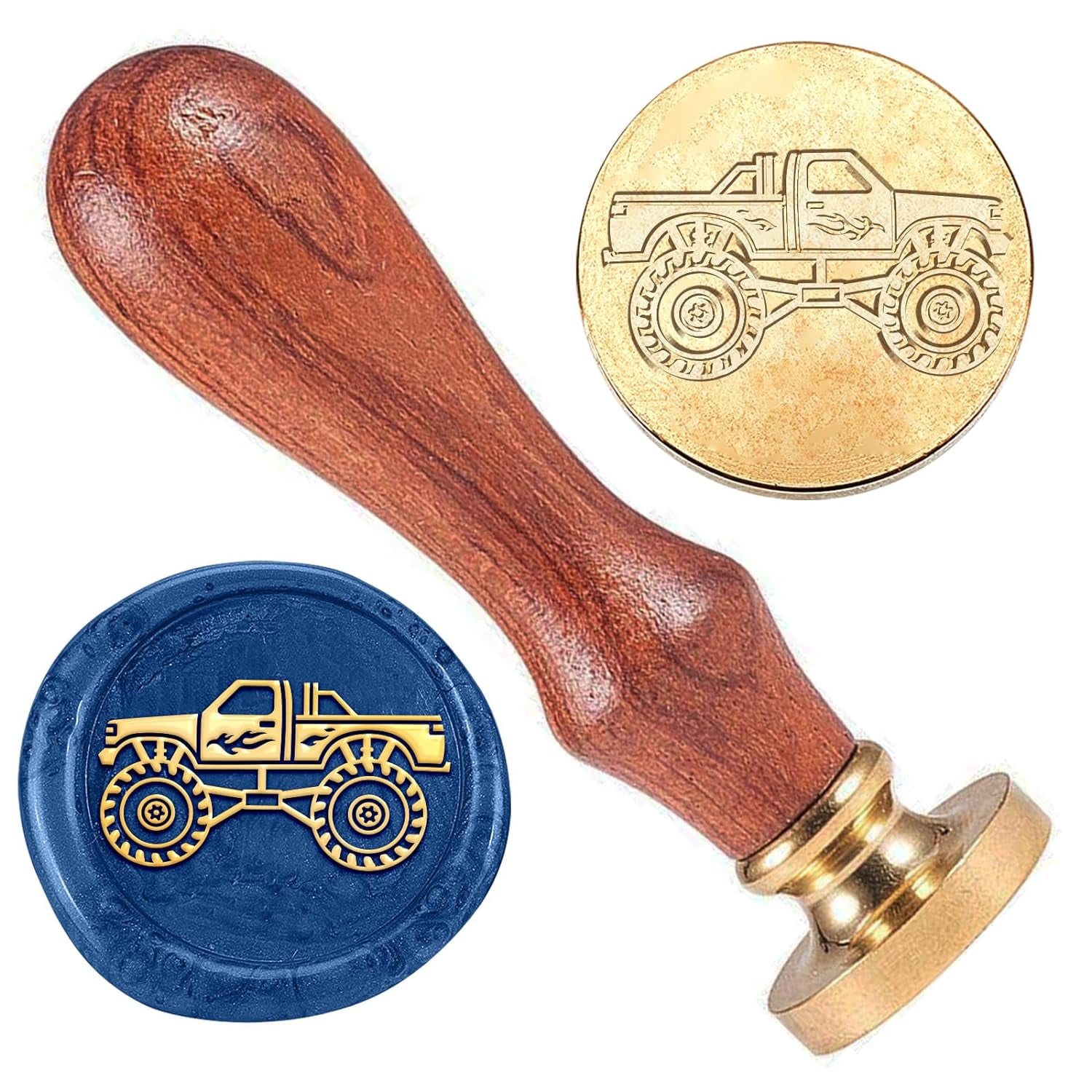 Wax Seal Stamp Set Brass Sealing Wax Stamp Head with Wood Handle for ...