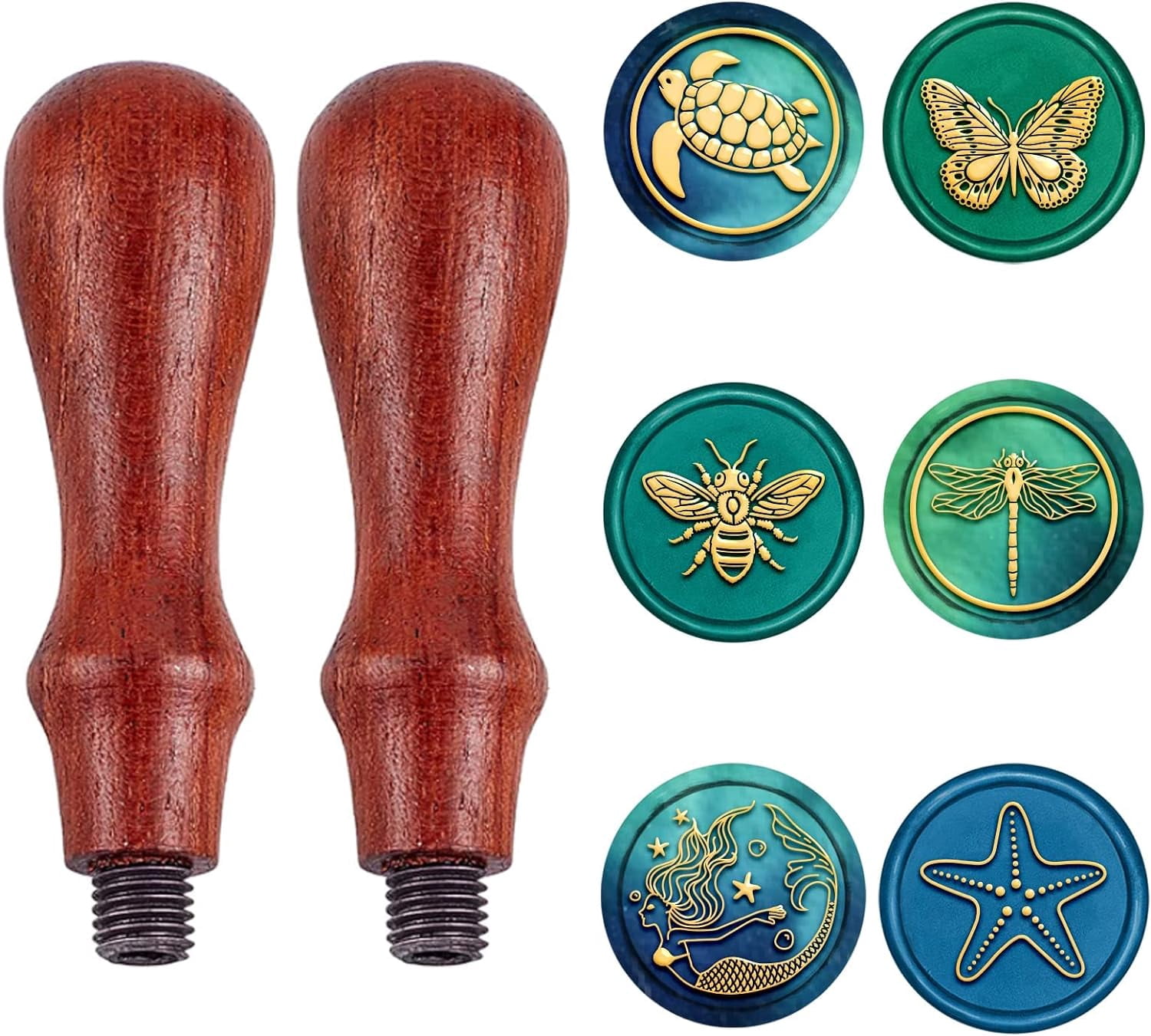 Wax Seal Stamp Set Butterfly Dragonfly Bee Mermaid 6pcs Sealing Wax ...
