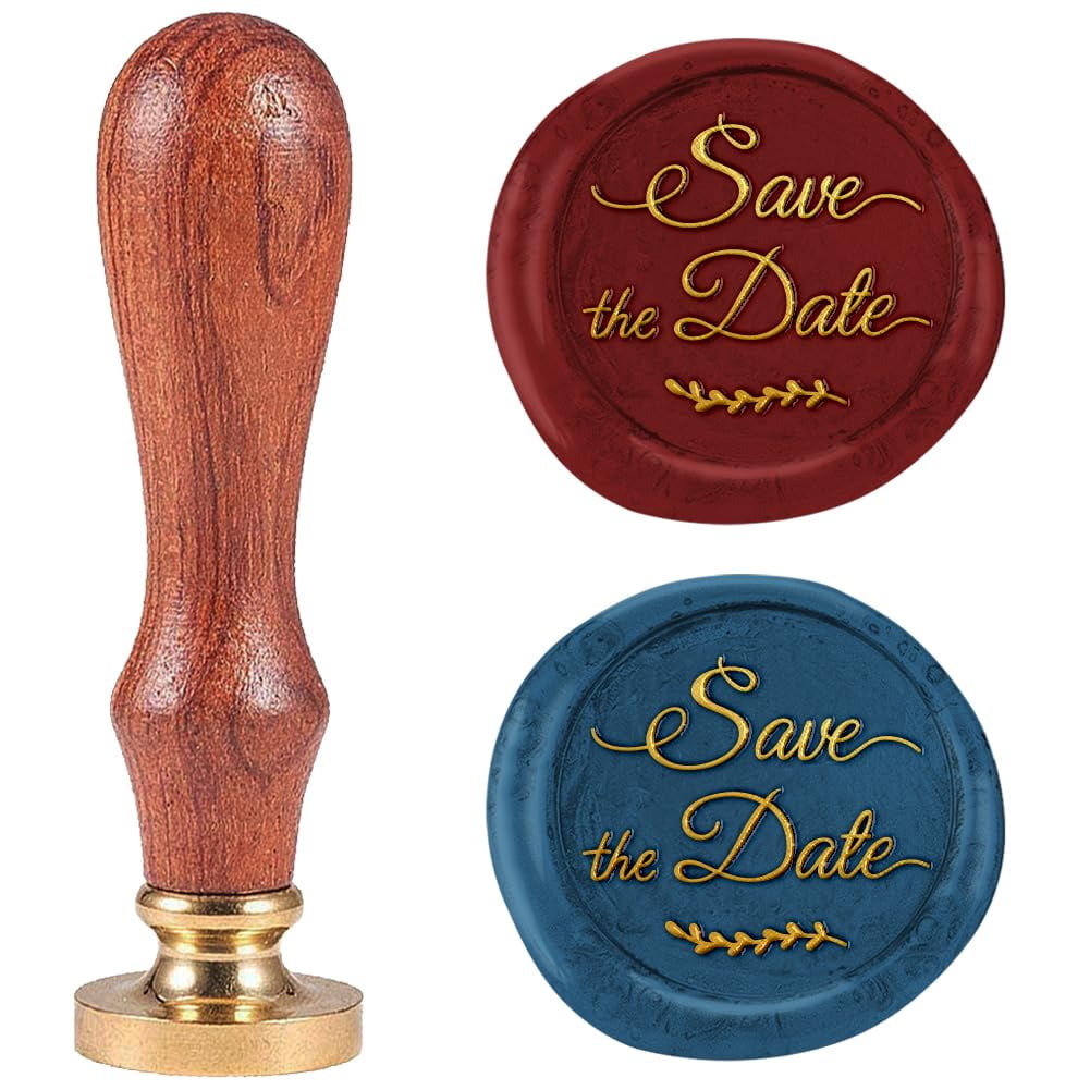 Wax Seal Stamp Set Golden Tone Sealing Wax Stamp Solid Brass Head with ...