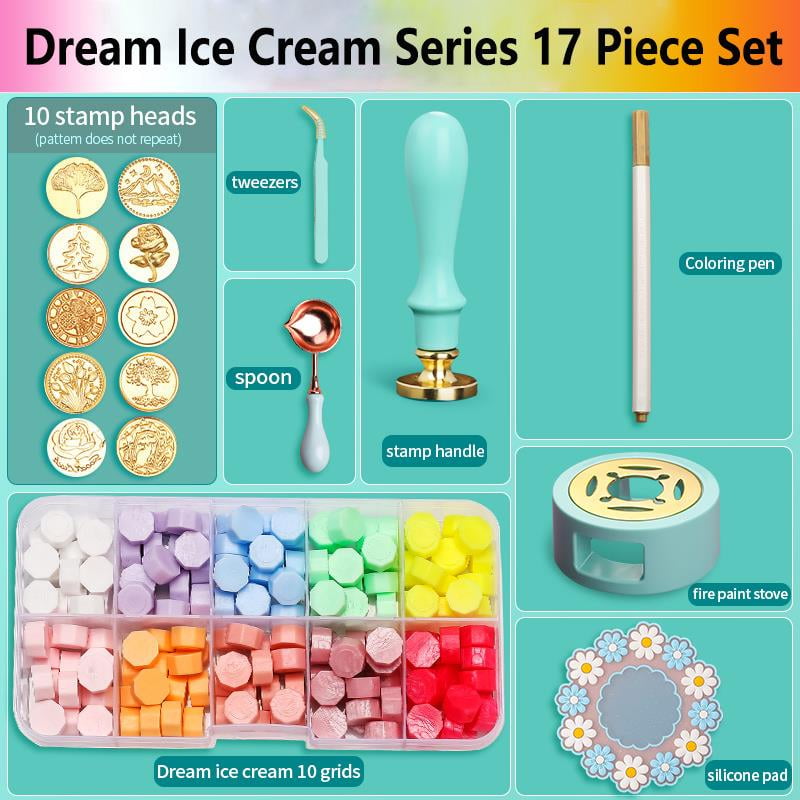 Wax Seal Stamp Set Lacquered Stamp Sealing Wax Kit DIY Craft Supplies ...