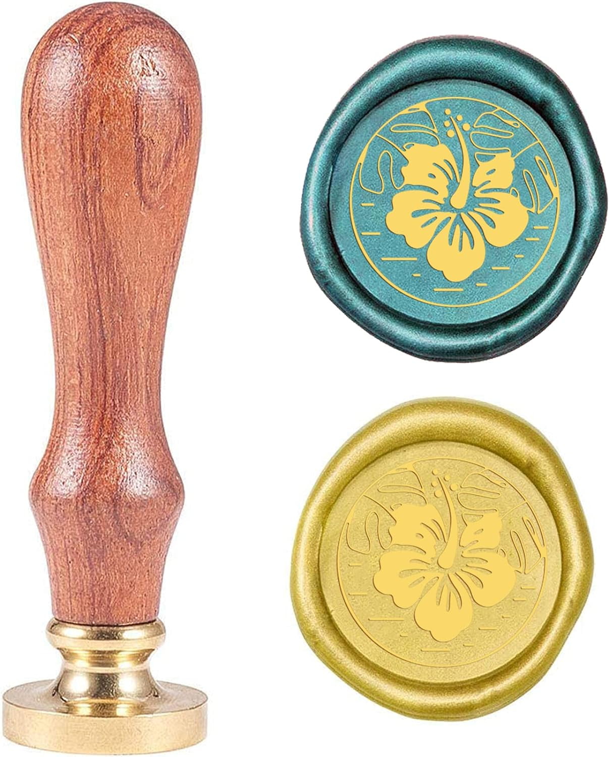 Wax Seal Stamp Set Sealing Wax Stamp Solid Brass Head Wood Handle Retro ...