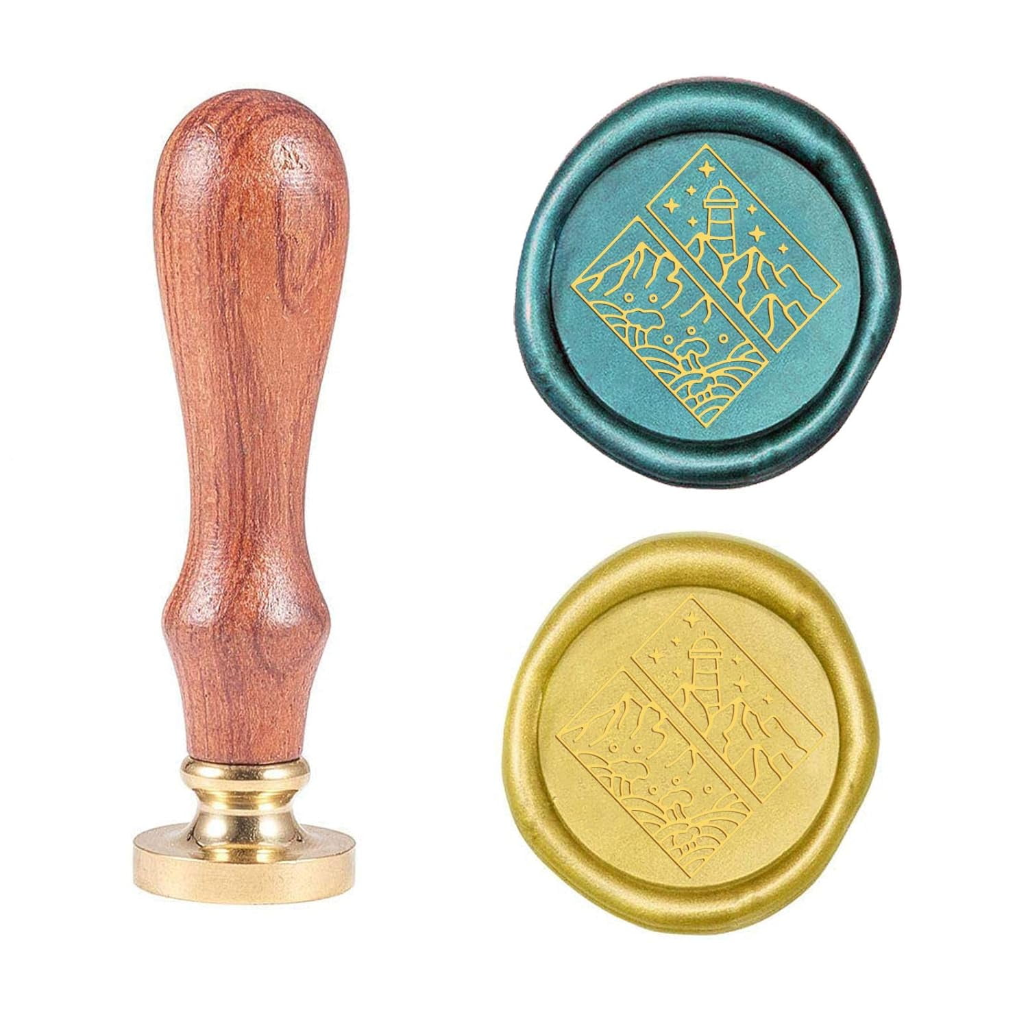 Wax Seal Stamp Set Sealing Wax Stamp Solid Brass Head Wood Handle Retro ...