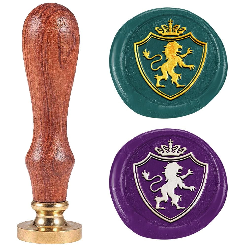 Wax Seal Stamp Set Sealing Wax Stamp Solid Brass Head with Wood Handle ...