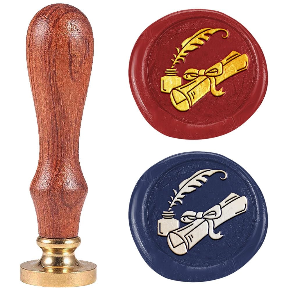 Wax Seal Stamp Set Sealing Wax Stamp Solid Brass Heads with Wood ...
