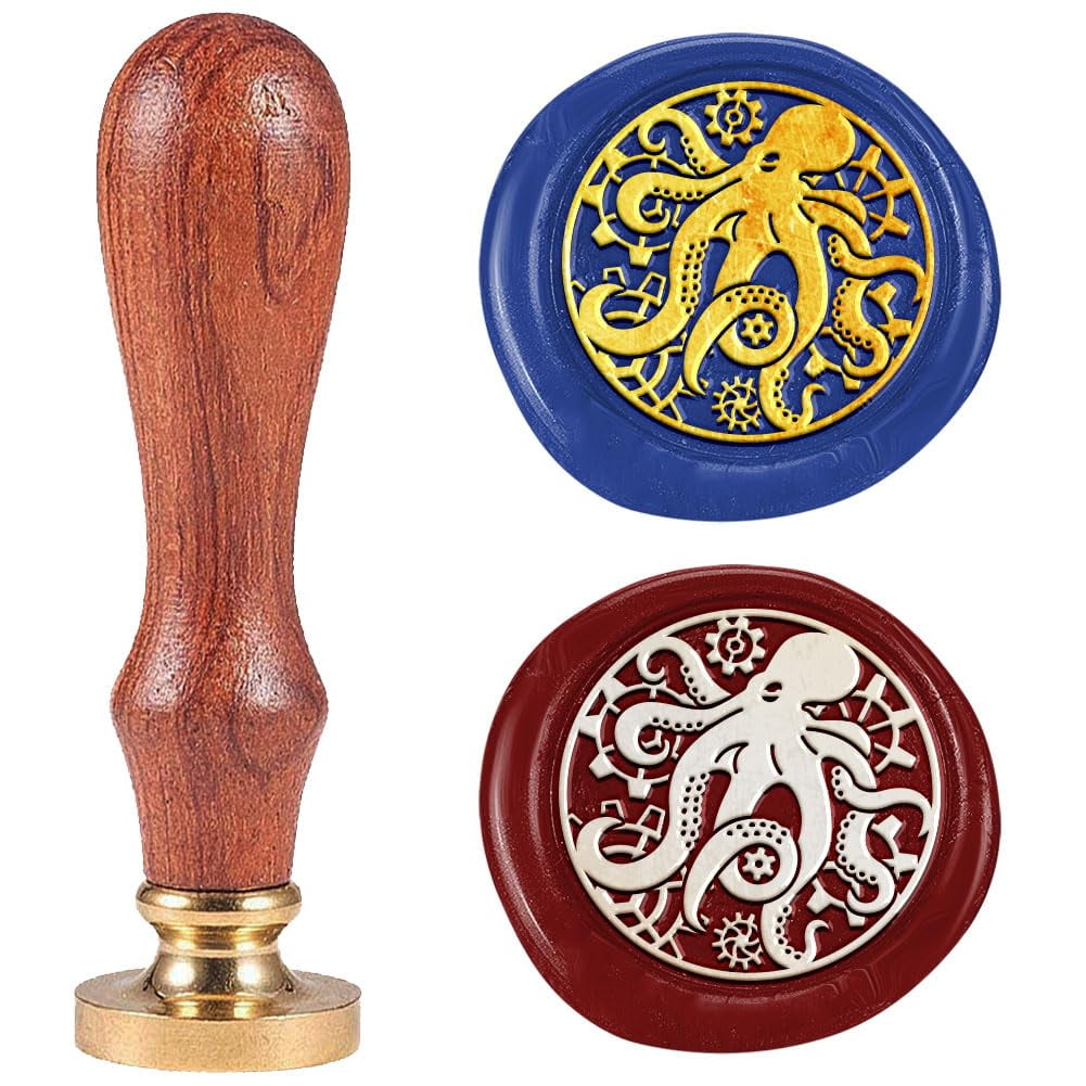 Wax Seal Stamp Set Sealing Wax Stamp Solid Brass Heads with Wood ...