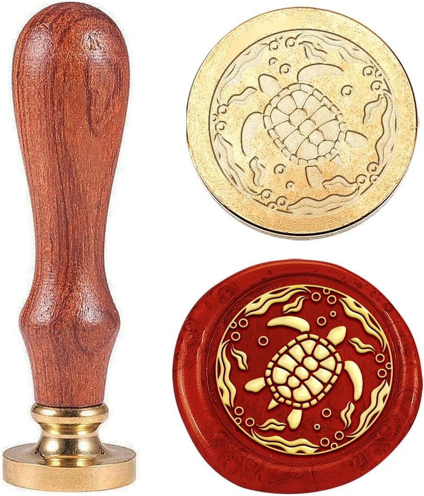 Wax Seal Stamp Set Sealing Wax Stamp Solid Brass Heads with Wood ...