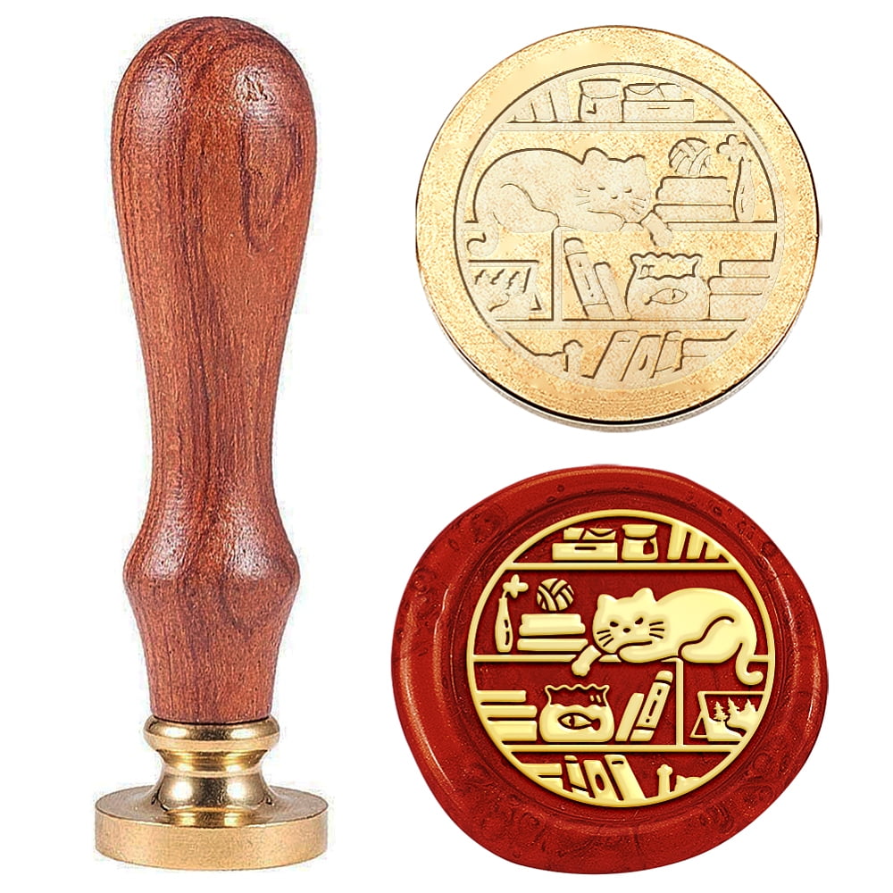 Wax Seal Stamp Set Sealing Wax Stamp Solid Brass Heads with Wood ...