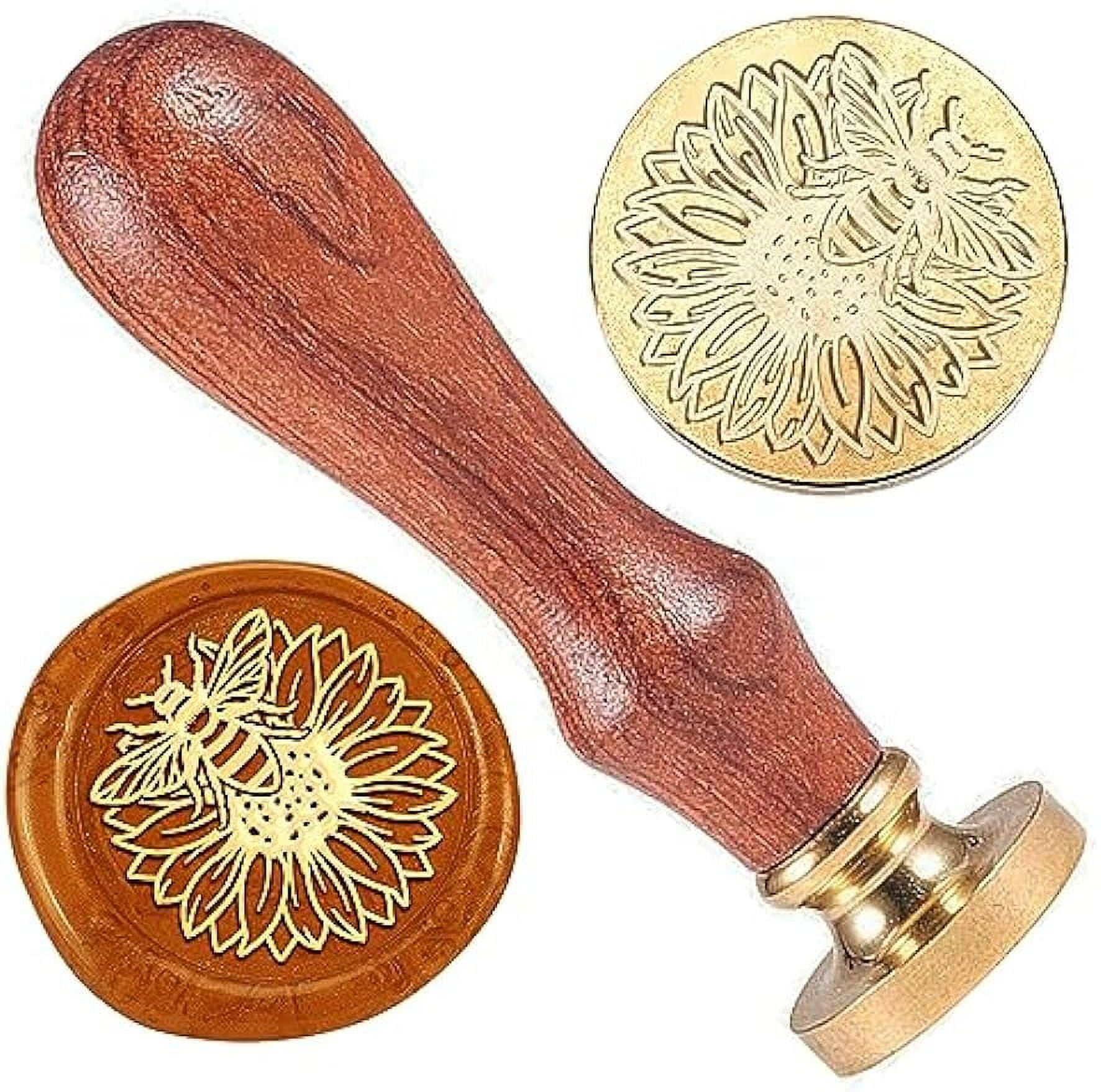 Wax Seal Stamp Set Sunflower Bee Wax Stamp 1" Vintage Brass Stamp Head ...