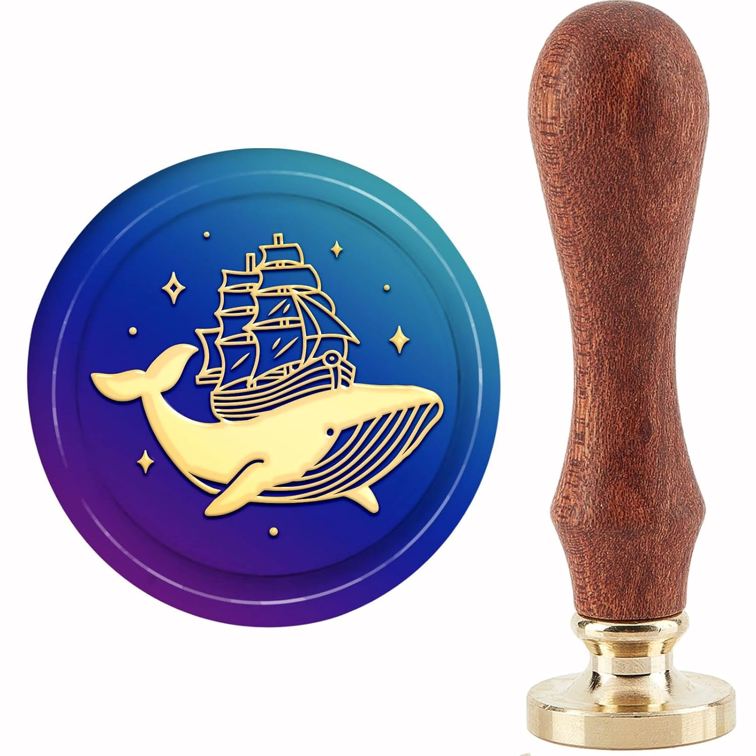 Wax Seal Stamp Whale Sea Animal Sailing Boat Stamp Copper Seals 30mm ...
