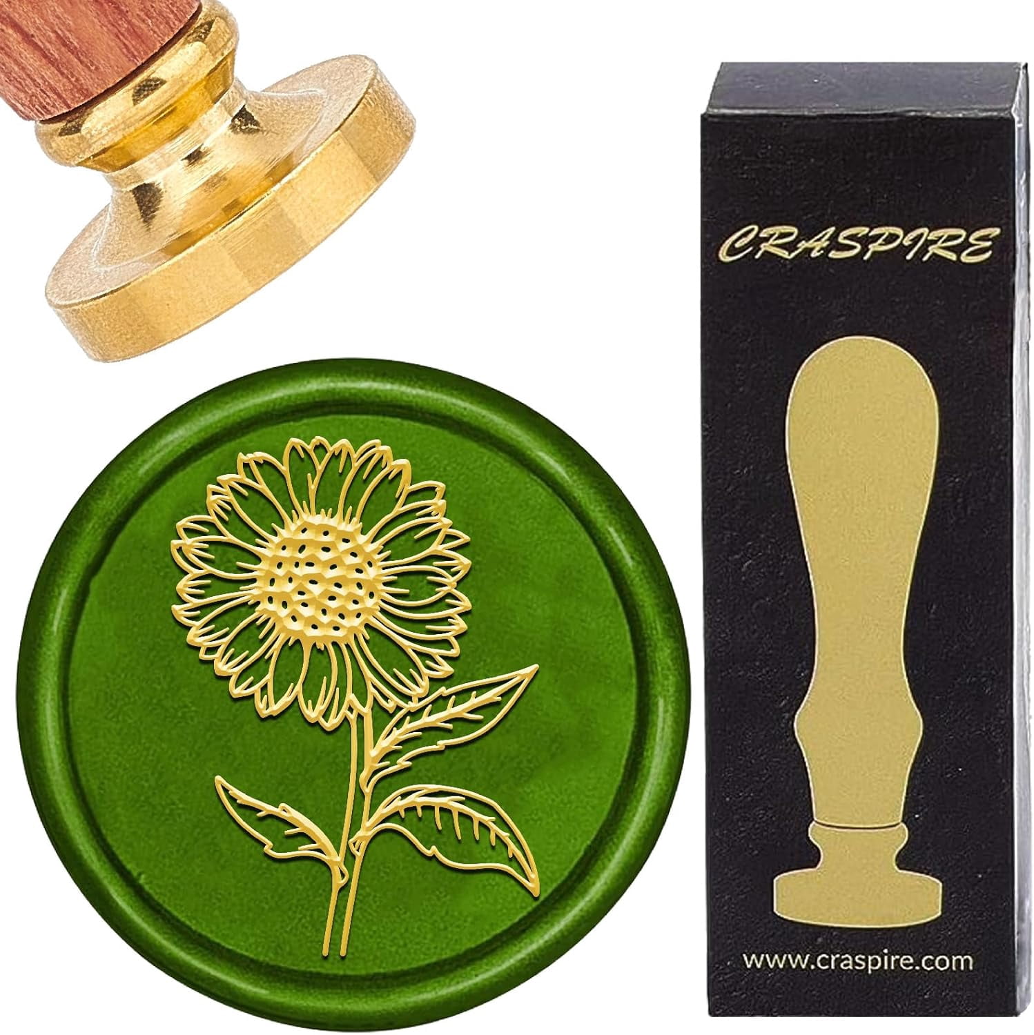 Wax Seal Stamp set Golden Tone Sealing Wax Stamp Solid Brass Head with ...