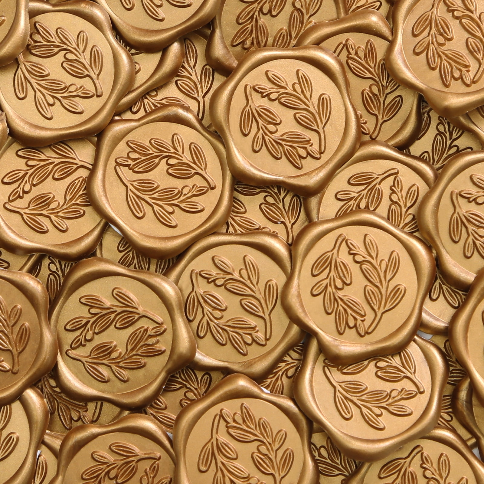 UNIQOOO Wax Seal Stickers, Self Adhesive Gold Envelope Seals for ...