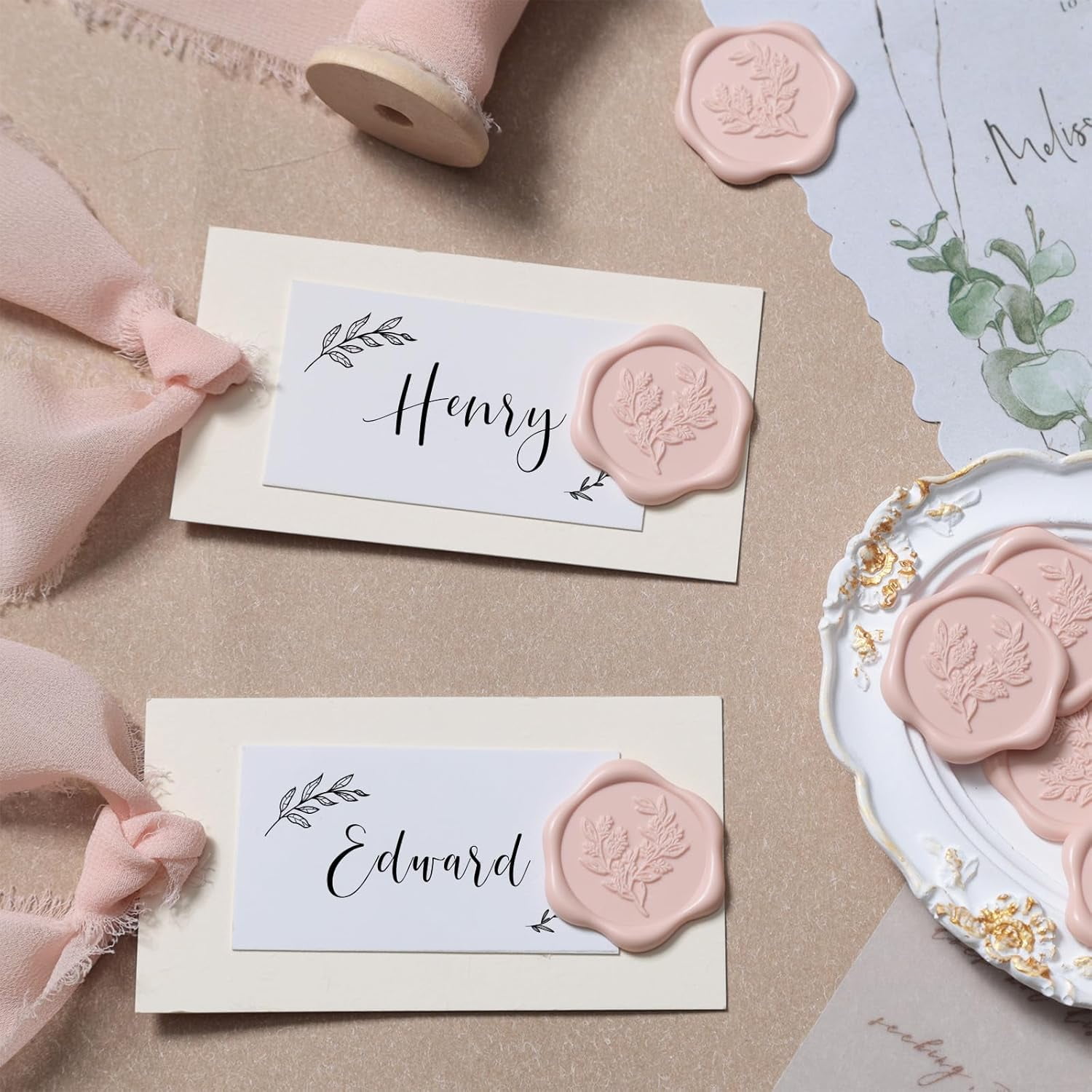 Wax Seal Stickers - Eucalyptus Wedding Invitation Envelope Seal ...