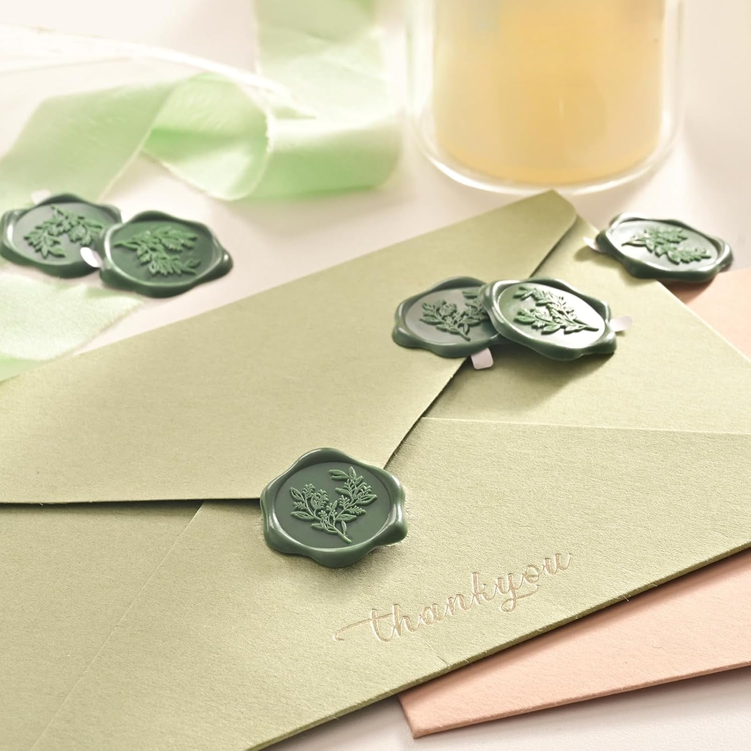 Wax Seal Stickers - Eucalyptus Wedding Invitation Envelope Seal ...