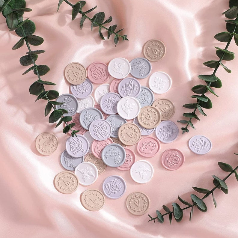 Wax Seal Stickers Pastel Mixed Embossed Stickers for Wedding Shower ...