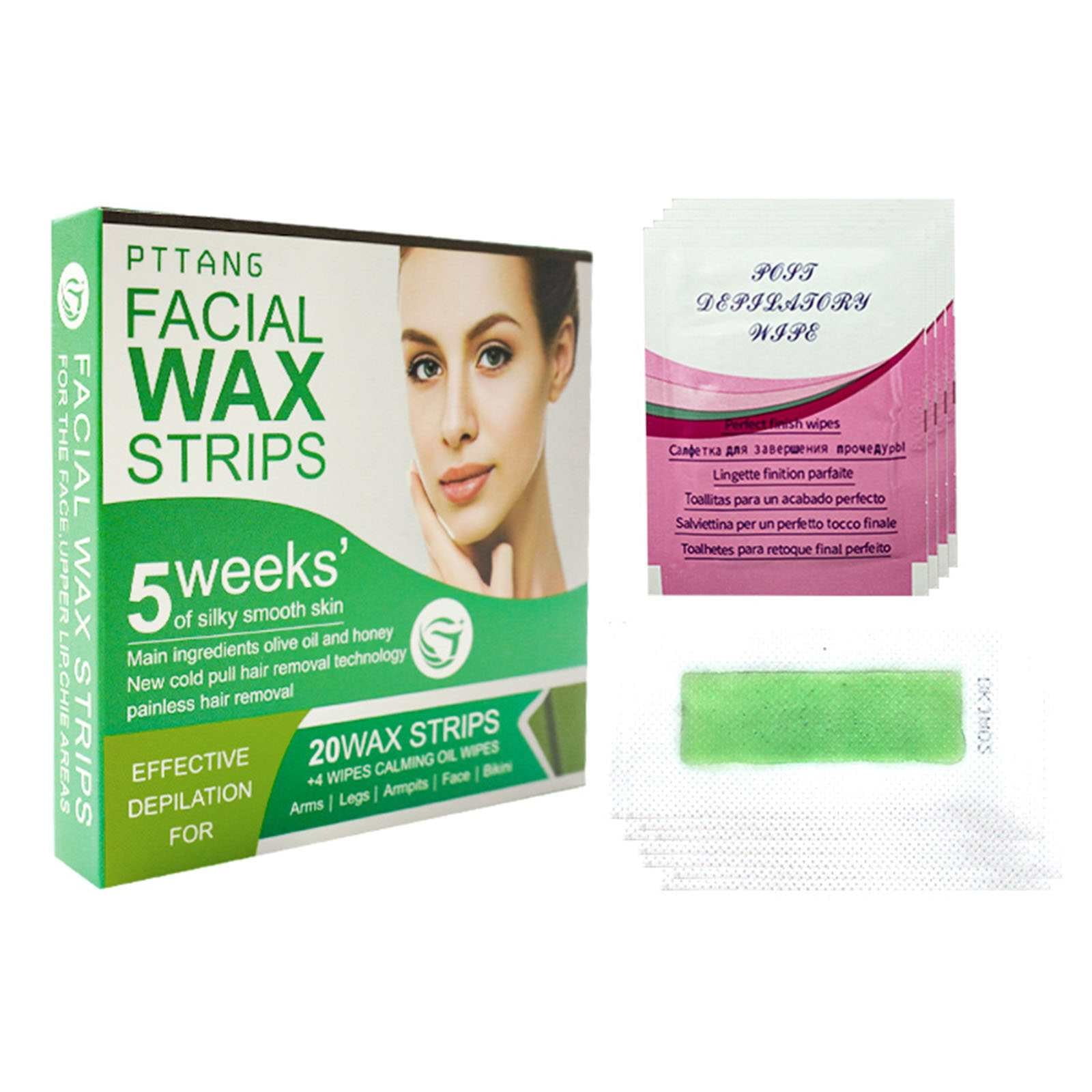 Wax Strips for Hair Removal - 98% Natural Formula, Facial Hair Removal ...