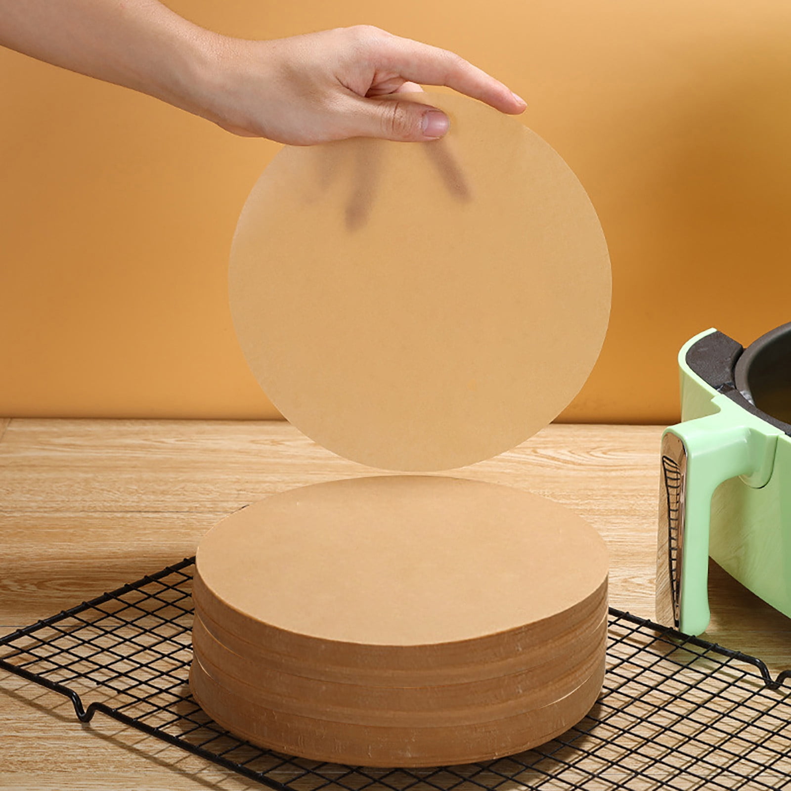 Wax and Parchment Paper 100Pcs Non-Stick Air-Fryer Pad Paper Household ...