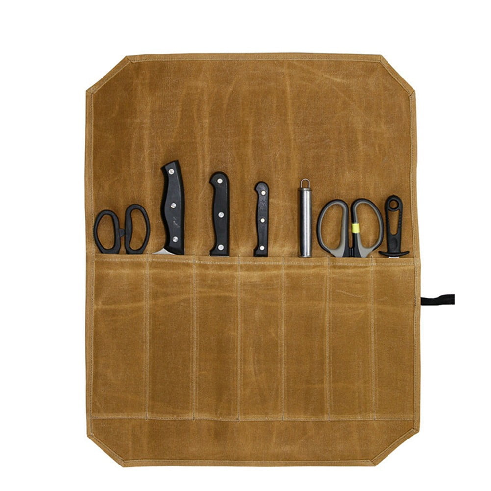Waxed Canvas Cutter Roll Bag,Portable Cutter Cultery Carrier,Waterproof ...