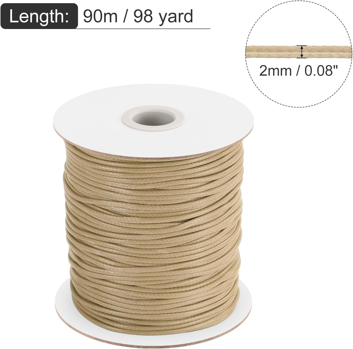 Waxed Cord 2Mm Waxed Polyester Cord 98 Yard Wax String For Bracelet ...