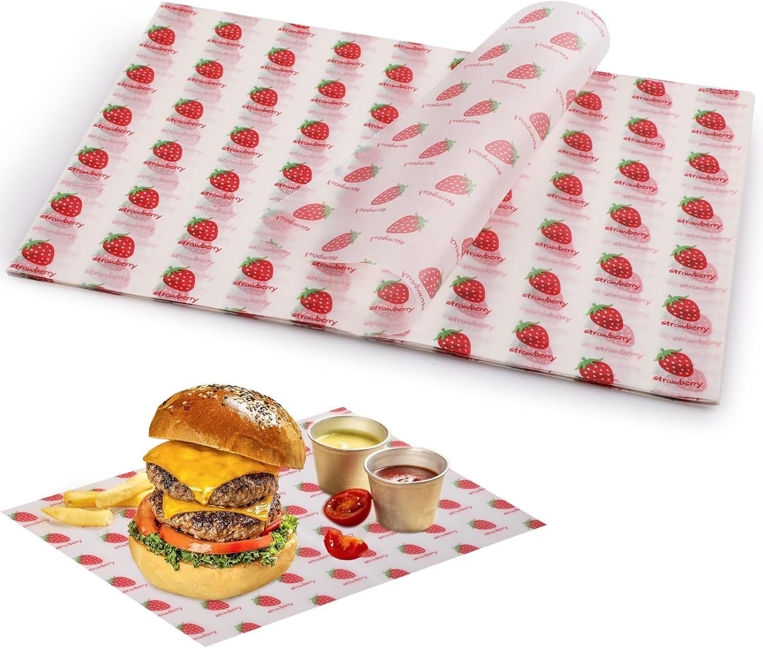 Waxed Deli Paper Sheets 10 * 14 Inch, 100 Pcs Food Basket Liners for ...