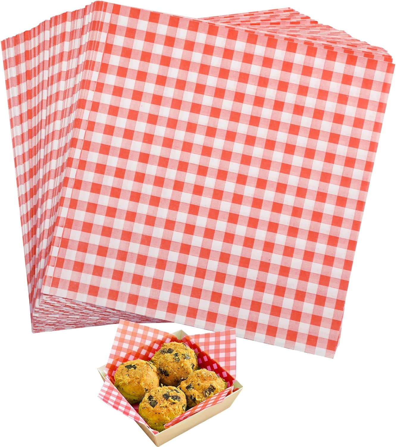 Waxed Deli Paper Sheets 7 * 7 Inch, 100 Pcs Food Basket Liners for ...