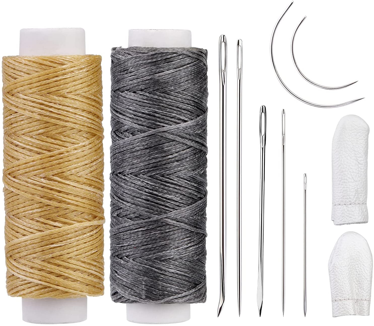 Waxed Thread 110 Yard, Nylon Threads for Sewing, 7 Pcs Leather Sewing ...