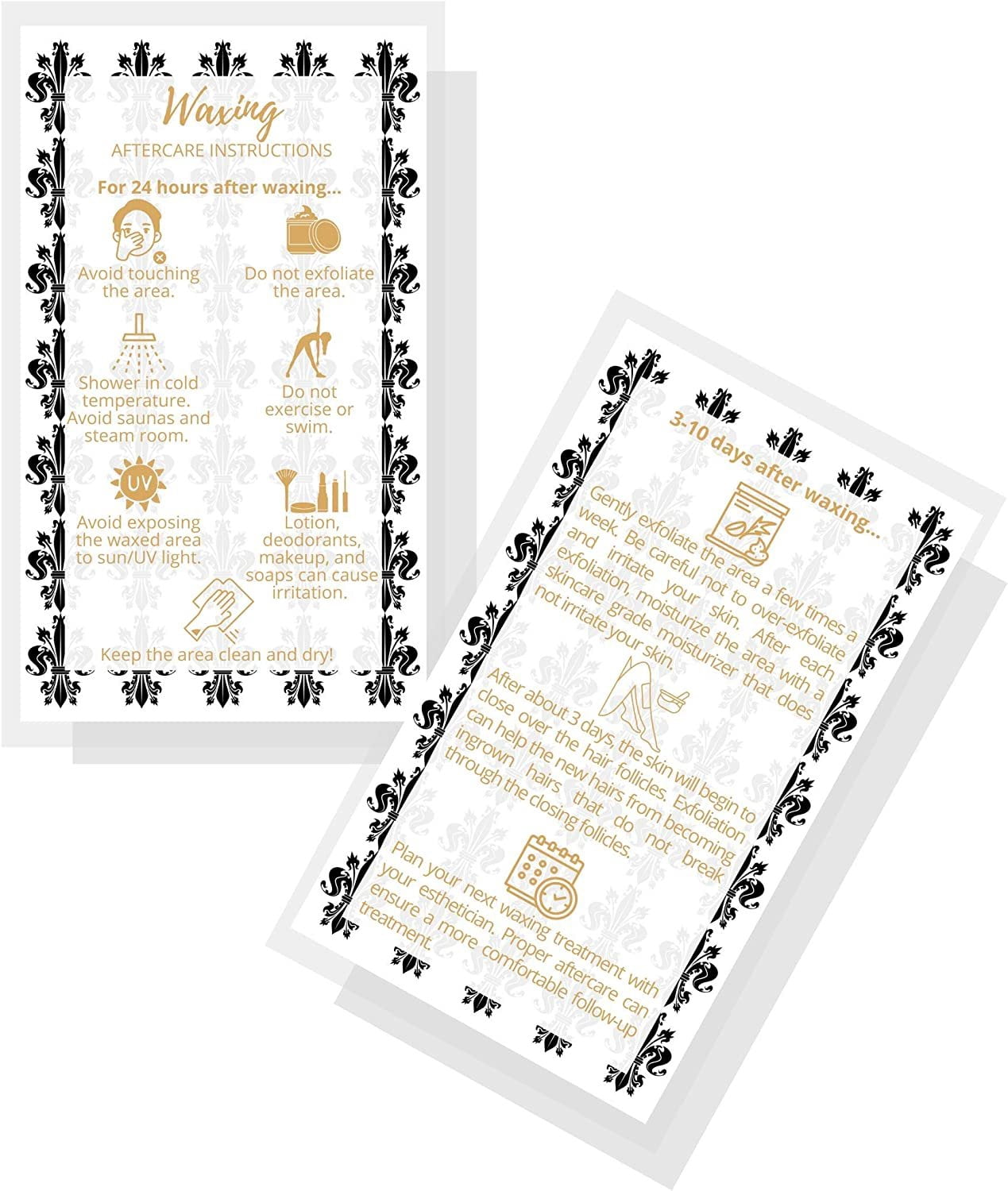 Waxing Aftercare Cards 50 Pack Size 2 x 3.5 inches Business Card Size ...