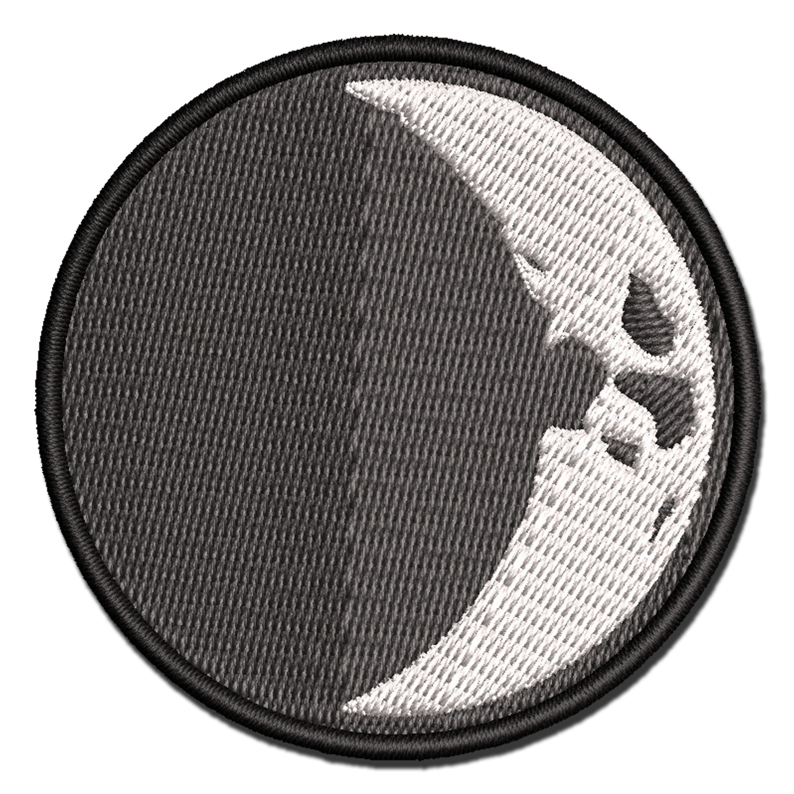 Waxing Crescent Moon Phase Applique Multi-Color Embroidered Hook & Loop ...