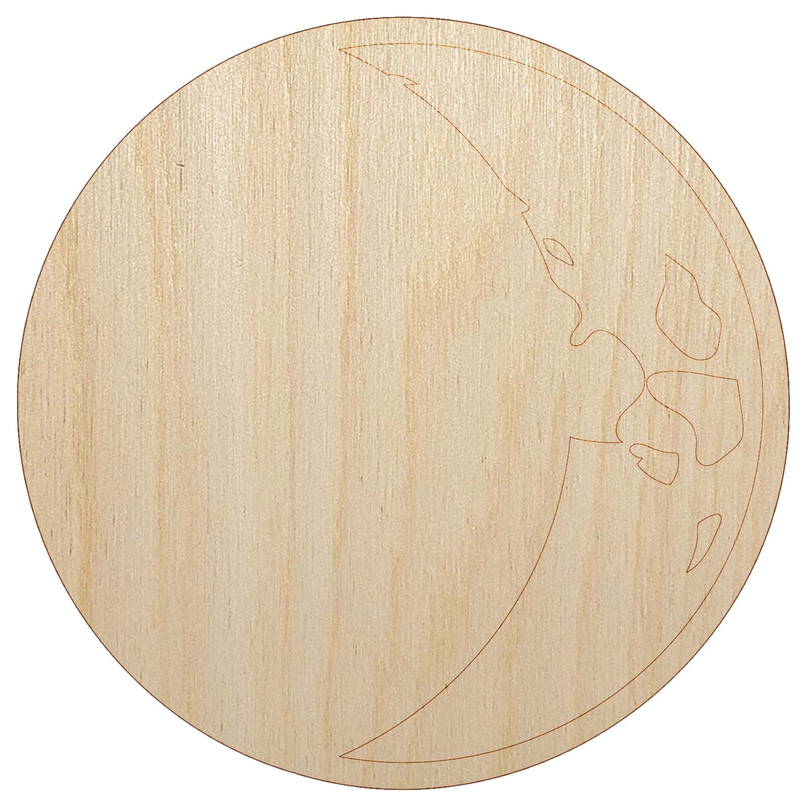 Waxing Crescent Moon Phase Wood Shape Unfinished Piece Cutout Craft DIY ...