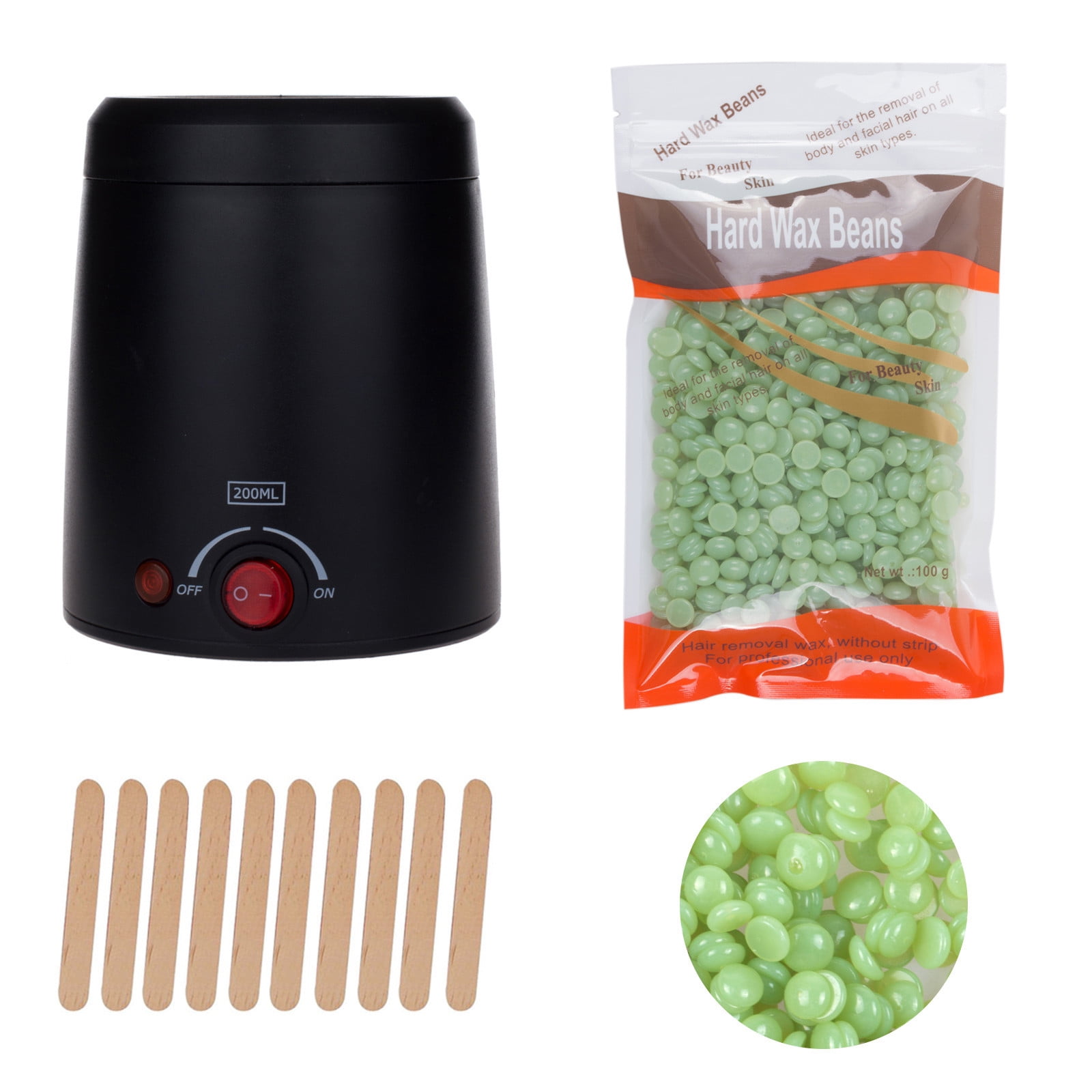 Waxing Kit Wax Warmer for Hair Removal, Portable Wax Machine with Hard ...