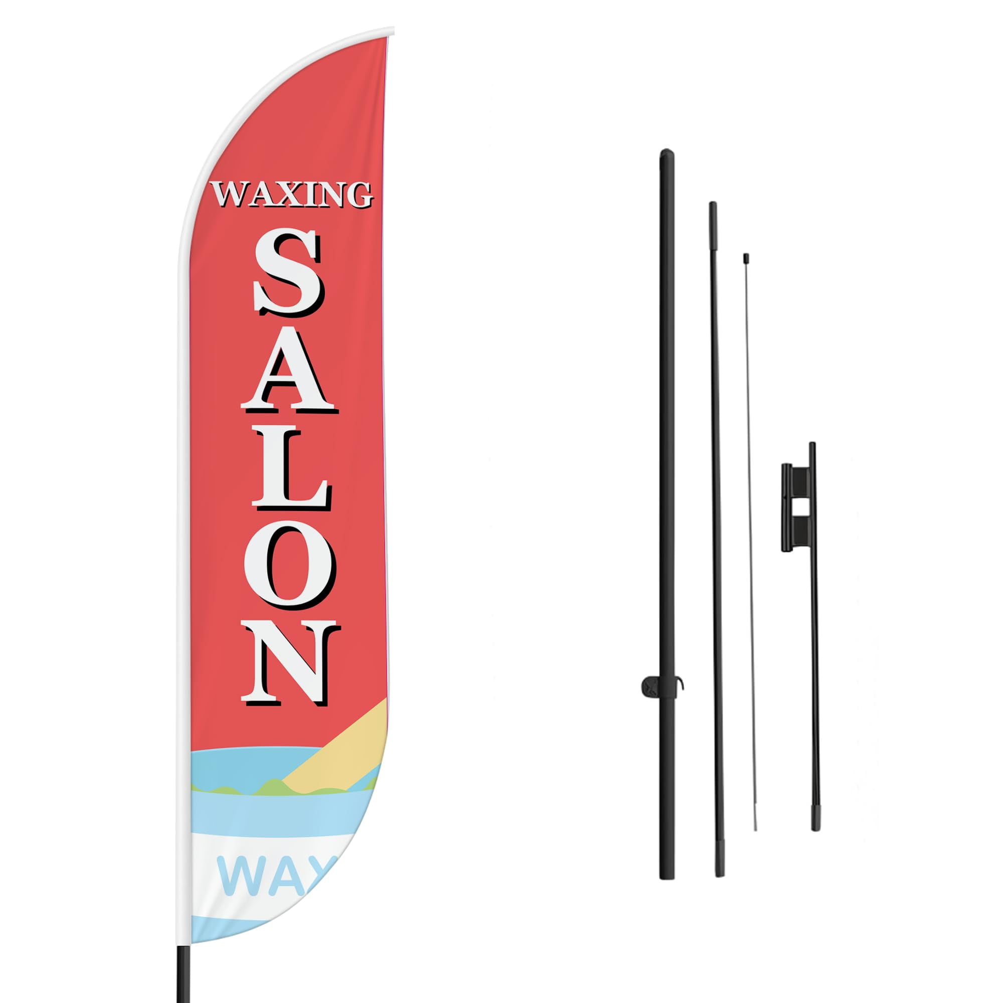 Waxing Salon Sign feather flag Pole Mount for Outdoor by Mavis Print ...