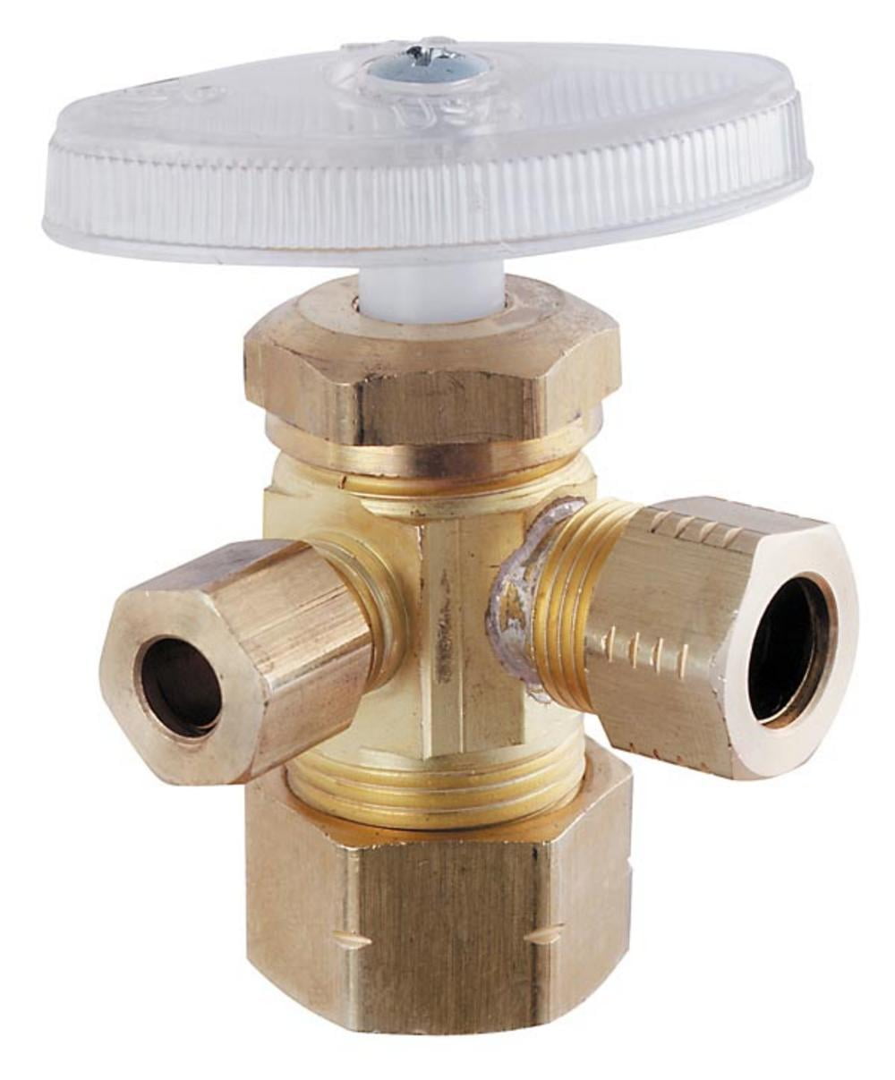 Waxman Consumer Group 7333900LF 1/4" X 3/8" X 5/8"3-Way Angle Valve ...