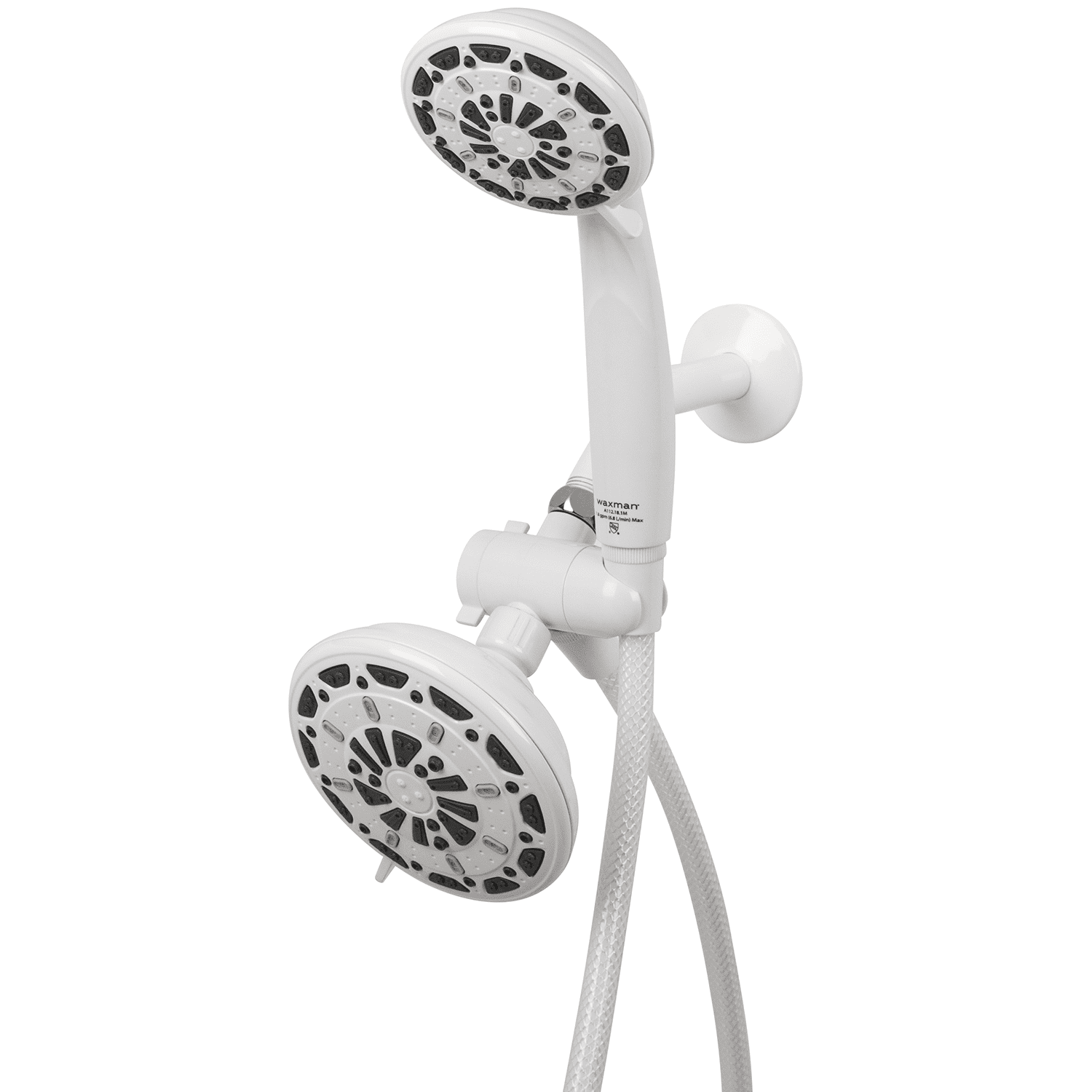 Waxman Serene Premium Fixed and Handheld Bathroom Shower Head, White ...