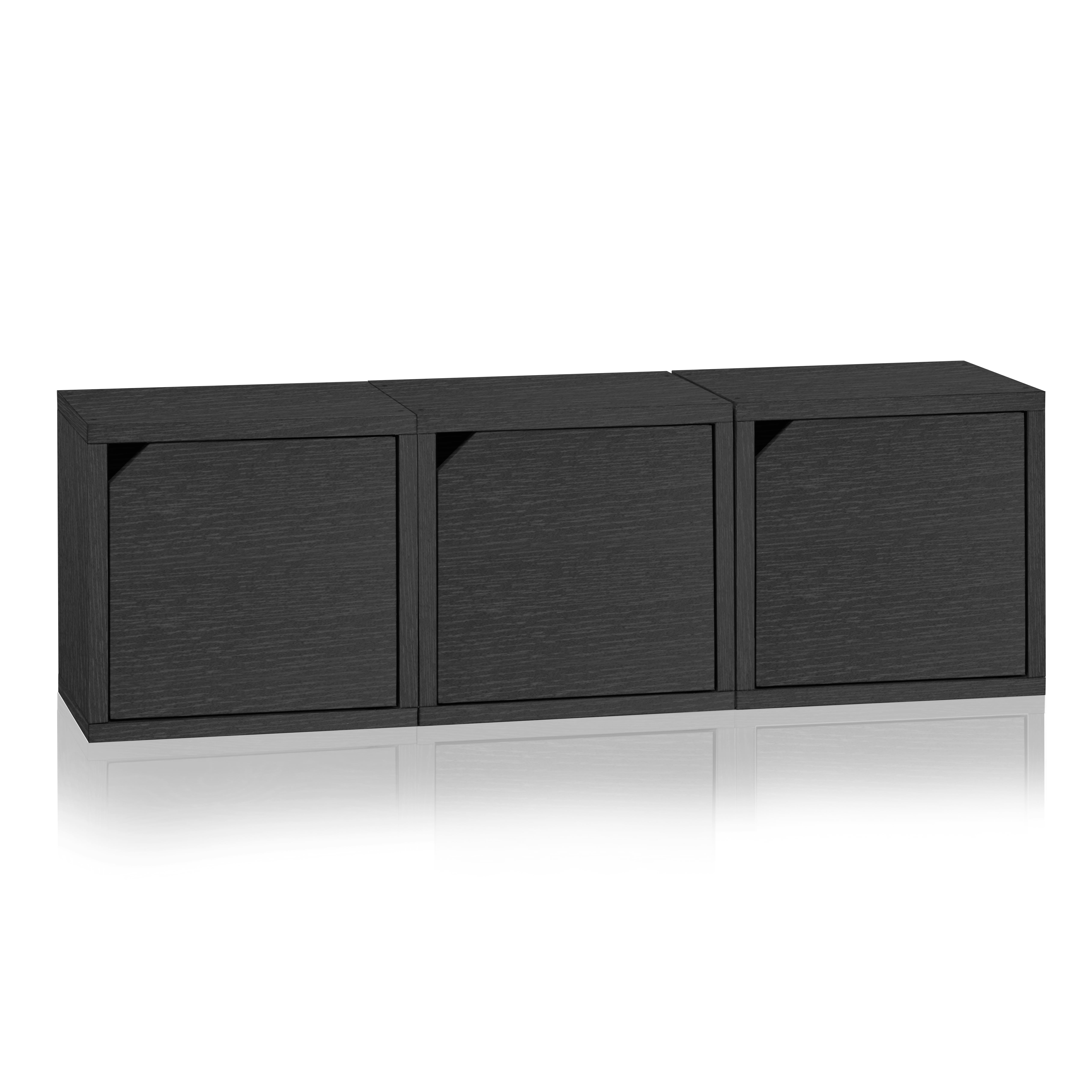 Way Basics 3 Eco Stackable Connect Storage Cube Cubby Organizer Door ...