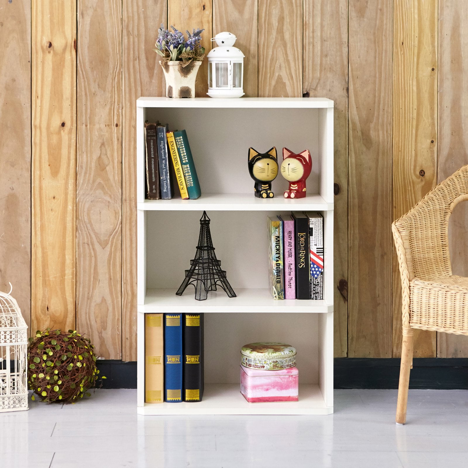 Way Basics Eco Friendly Trinity Bookcase and Storage Shelf-Finish:White ...