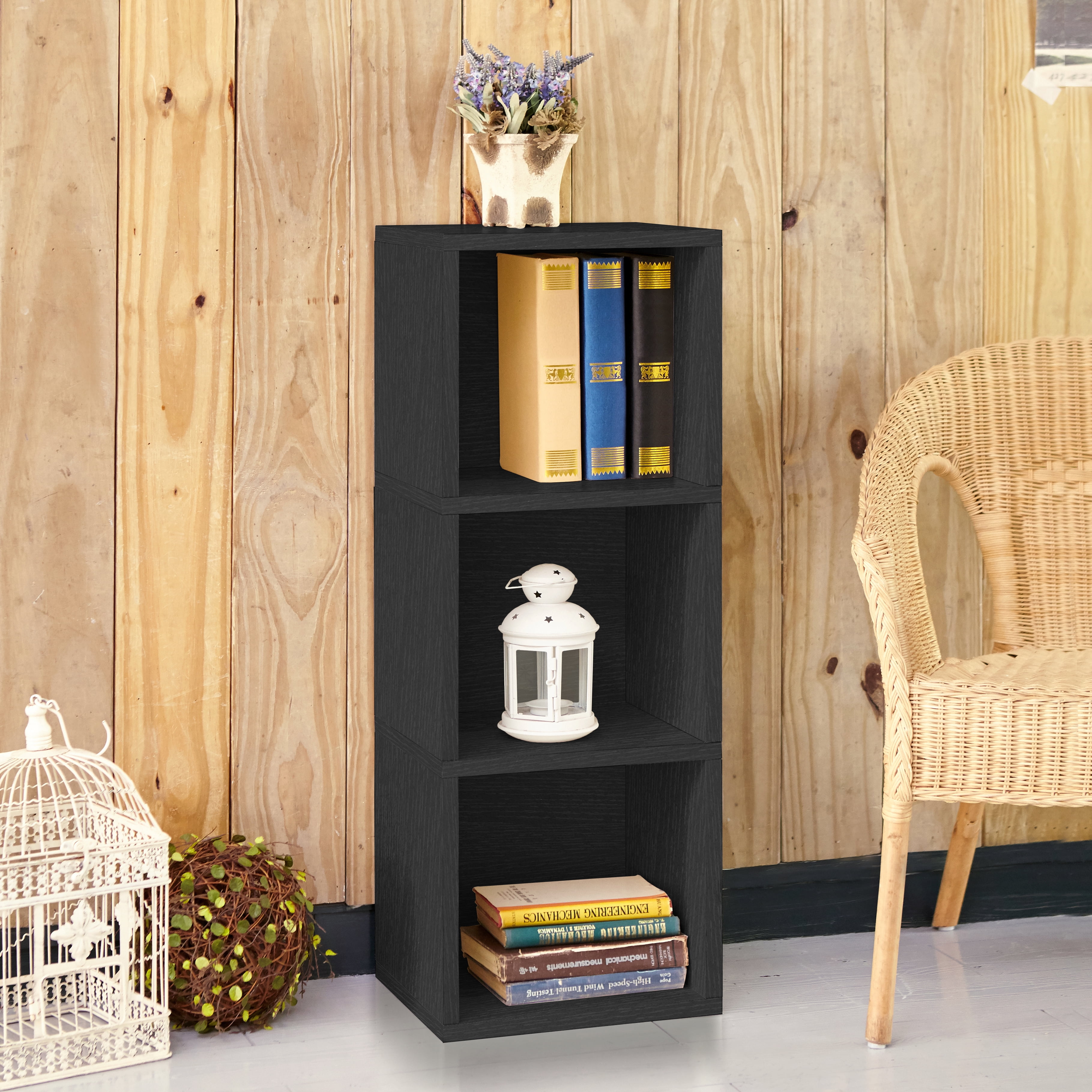 Way Basics Eco Friendly Wynwood 3-Cube Organizer, Black - Walmart.com