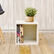 Niche Cubo Half Size Stackable Storage Cube- White Wood Grain - Walmart.com