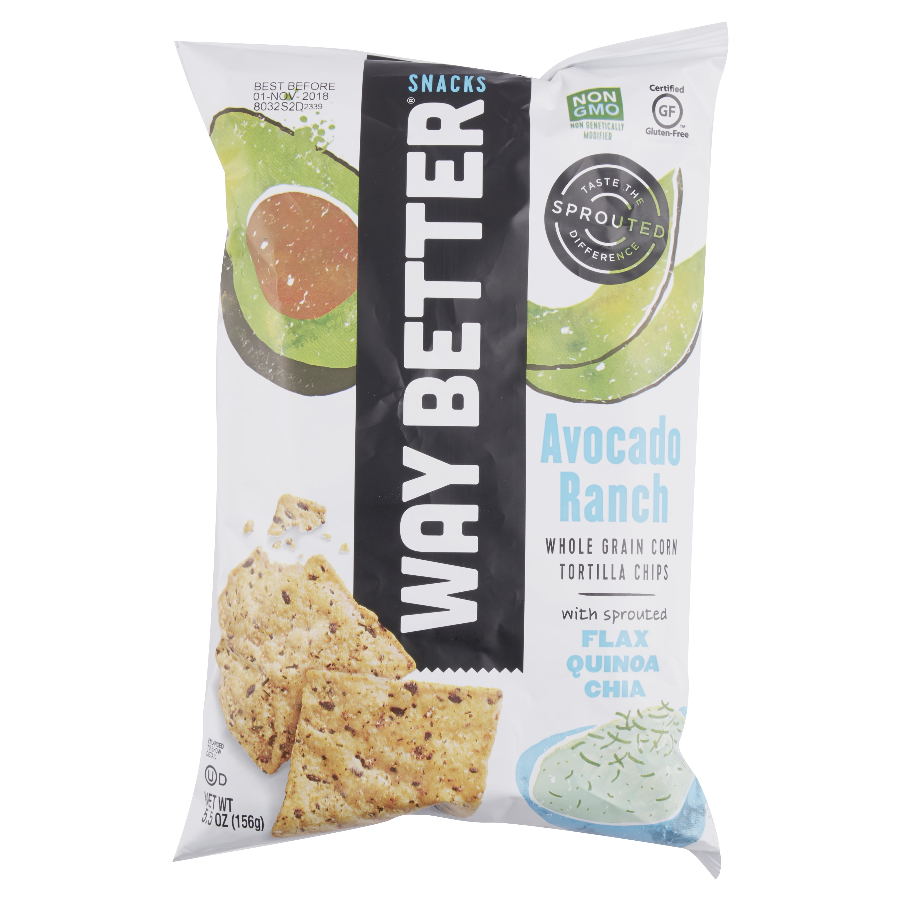 Way Better Snacks Avocado Ranch Tortilla Chips, 5.5 Oz - Walmart.com