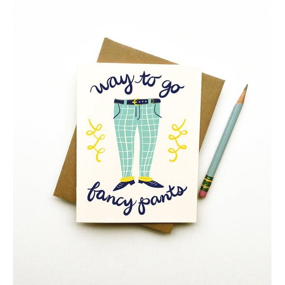 Way to Go Fancy Pants Card – Fun Celebration Greeting Card – Blank ...