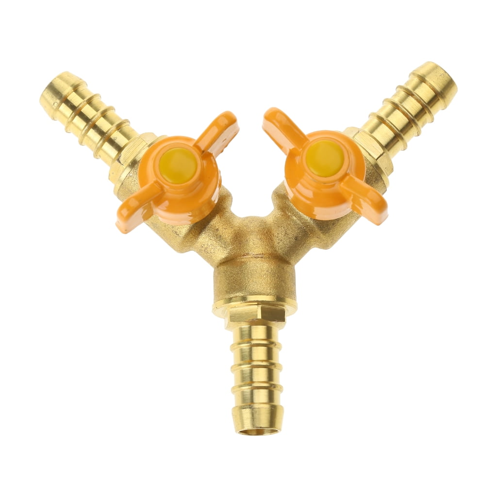 Way Hose Connector Y Splitter Brass Connector Balls Valves for Water ...