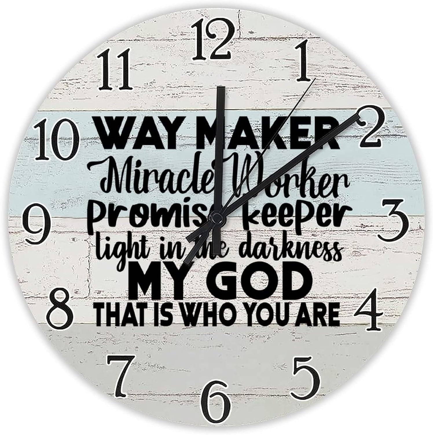 Way Maker Miracle Worker Clock Bible Verse Wall Clock Religious Quote ...