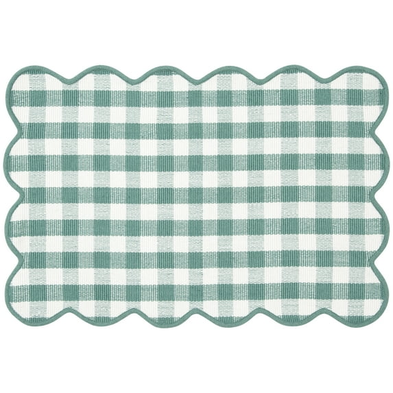 Way To Celebrate 24X36 Scallop Green Polyester Outdoor Layering Rug ...