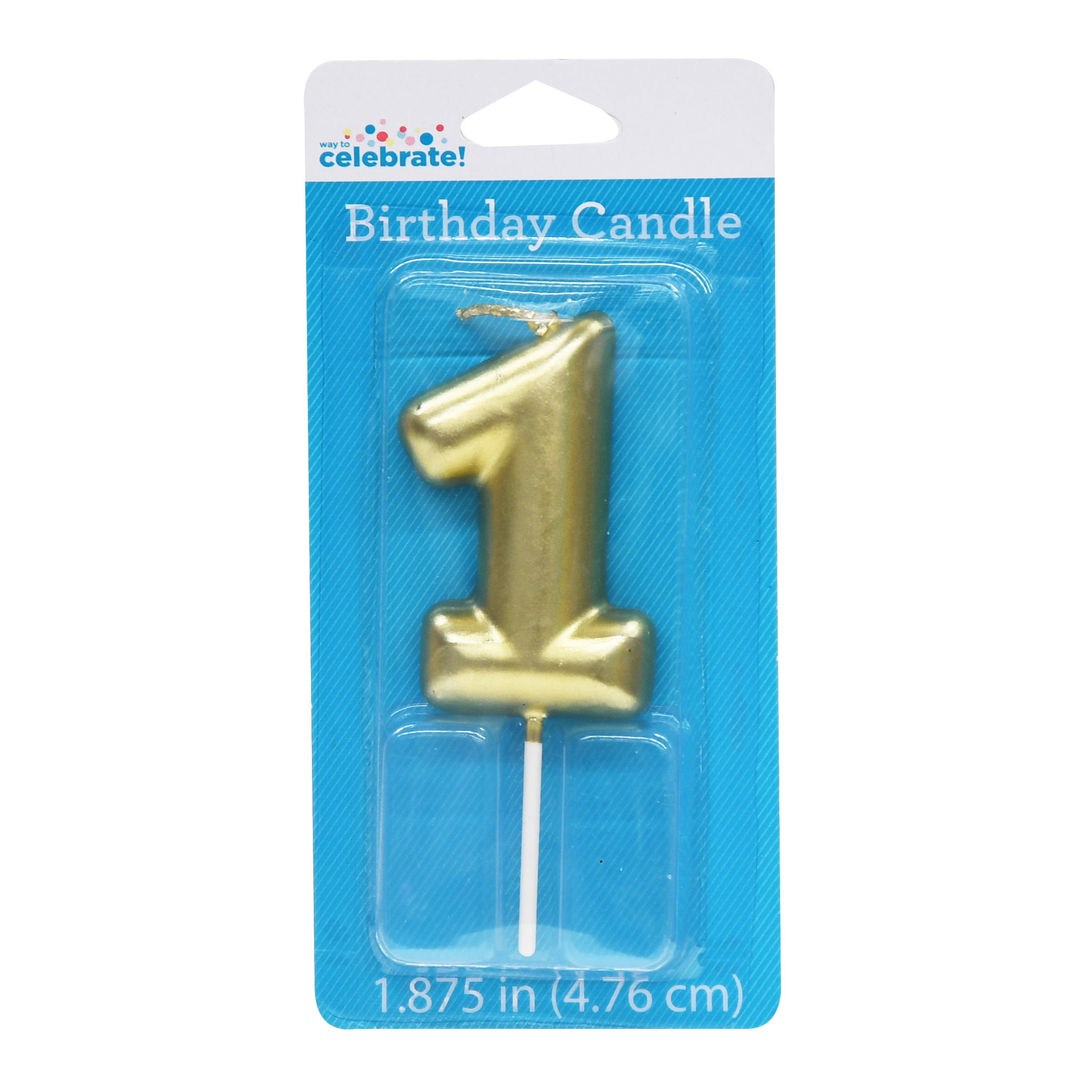 Way To Celebrate Golden Birthday Candle, Number One, 1.875" - Walmart.com