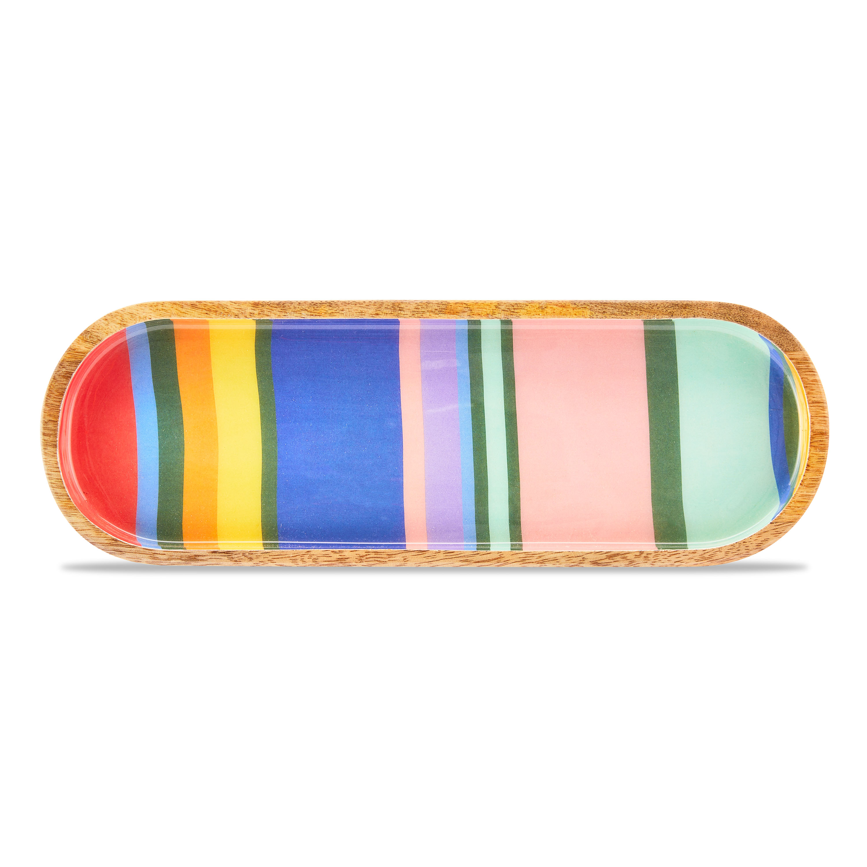 Way To Celebrate Easter Mango Wood Striped Tray, 12" - Walmart.com