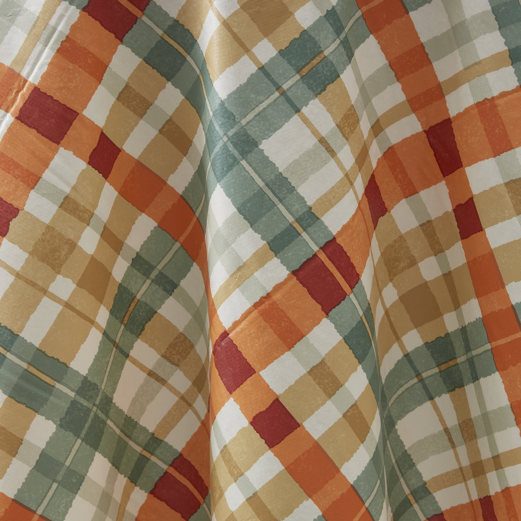 Way To Celebrate Fall Plaid Vinyl Tablecloth, 70 inch Round - Walmart.com